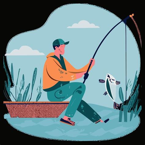 Ilustración de la pesca Vector Premium