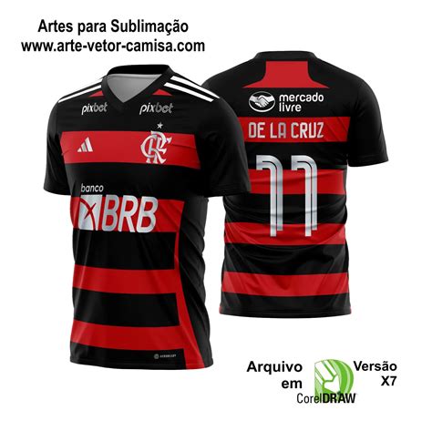 Arte Vetor Camisa Flamengo Titular Arte Vetor Camisa