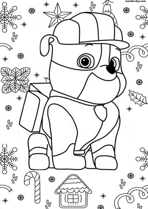 Coloriage Ruben de Pat Patrouille Noel télécharger et imprimer