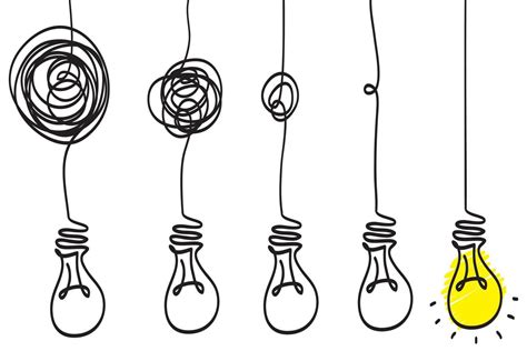 Light Bulb With Shining Light Cartoon Style Flat Style Hand Drawn
