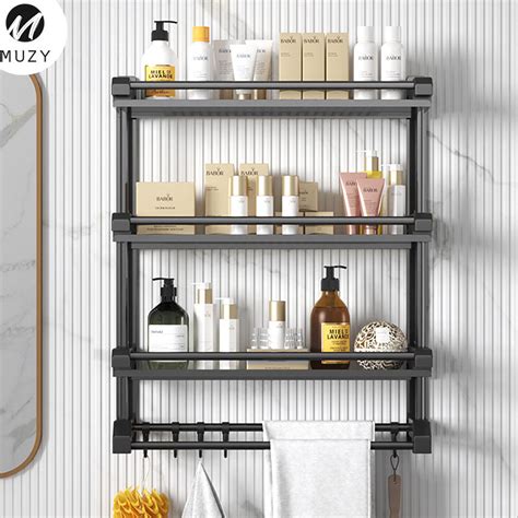 Jual Muzy Rak Kamar Mandi Dinding Rak Bumbu Dapur Rak Multifungsi