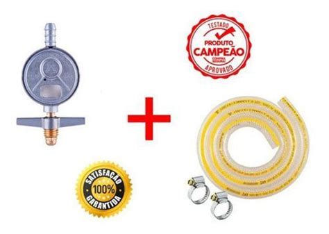 Kit Registro De Gas Mangueira E Abra Adeiras Completo Pq Tec Metal