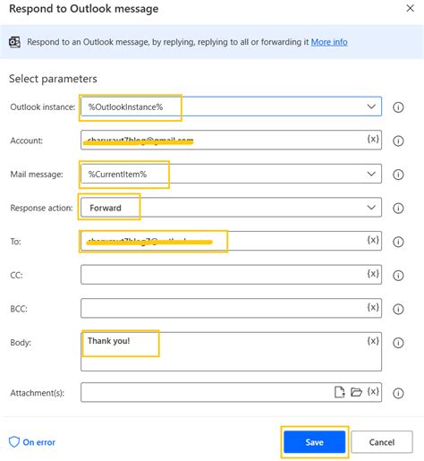 outlook automation in power automate desktop