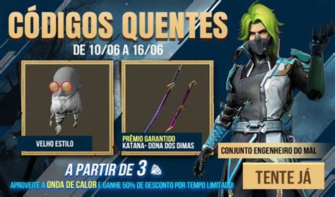 Códigos Quentes Free Fire Conjunto Engenheiro do Mal e nova barbinha