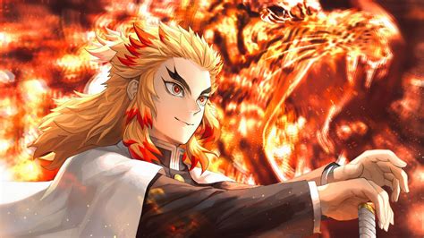 Kyojuro Rengoku Flame Tiger From Kimetsu No Yaiba Anime Wallpaper 4k HD