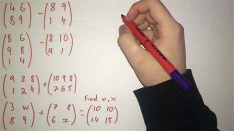 adding and subtracting matrices new spec a level further maths youtube
