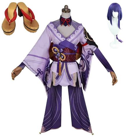 Game Genshin Impact Raiden Shogun Cosplay Costume Dress Uniform Suit