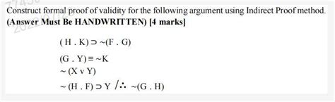 [solved] construct formal proof of validity for the follo