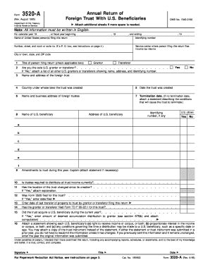 Fillable Online Instructions For Form 3520 A 2018 Internal Revenue