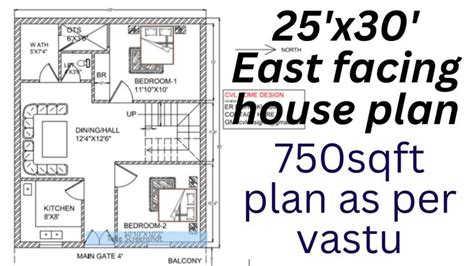 X East Facing House Plan X Bhk House Plan Sqft House