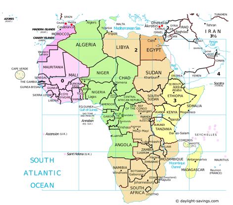 Usa And Africa Time Zones Map Live Current Local Time With Time Zone