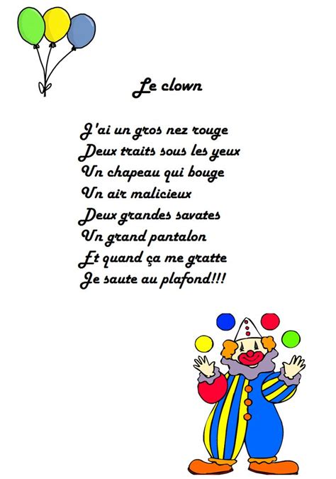 Paroles De La Comptine Le Clown J Ai Un Gros Nez Rouge J Ai Un Gros