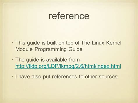 Kernel Module Programming Nezer J Zaidenberg Reference This Guide Is