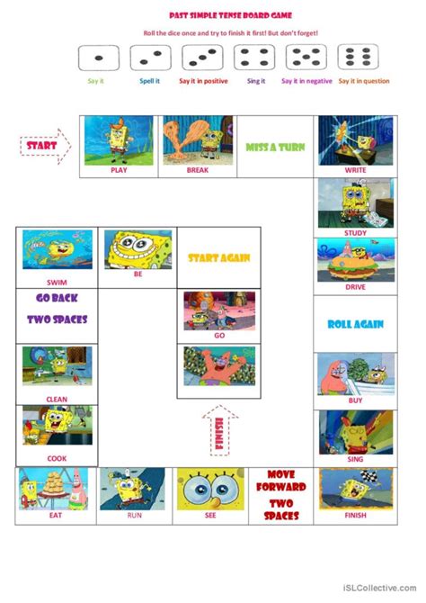 Boardgame Past Simple Regular English Esl Worksheets Pdf Doc