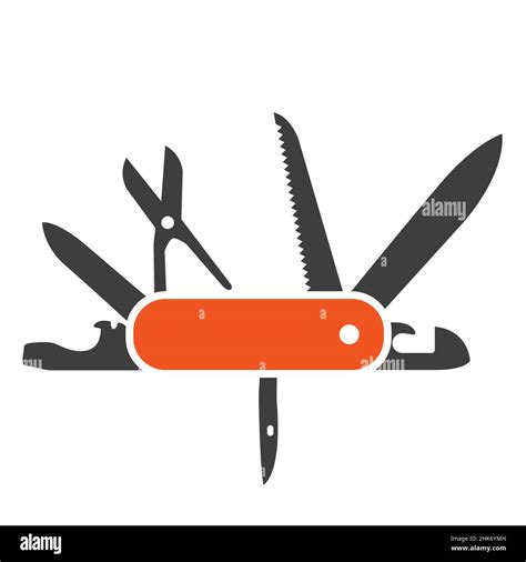 Swiss Folding Knife Flat Icon Army Multitool Jack Knife Clasp Knife