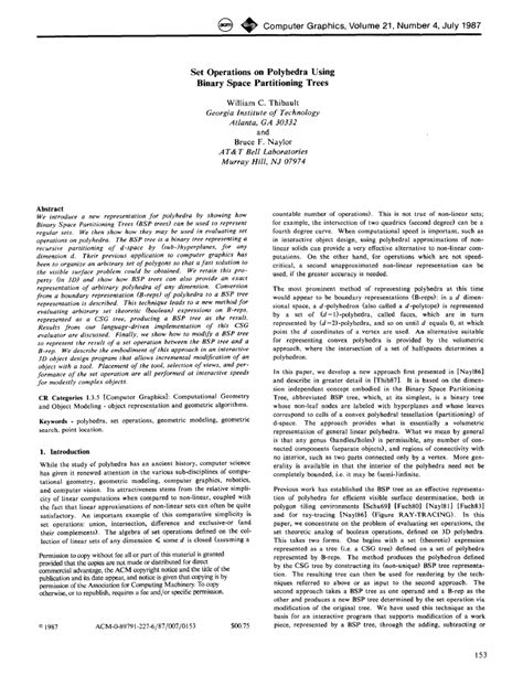 pdf set operation on polyhedra using binary space partitioning trees