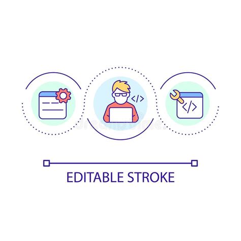 programmer loop concept icon stock vector illustration of adjust technology 262718658