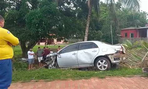 V Deo Motorista Perde O Controle Da Dire O E Invade Quintal Em