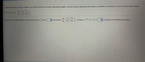 solved determine whether the given relation is an implicit