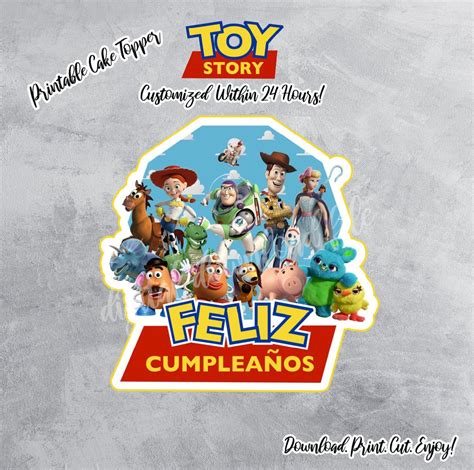 TOY STORY Cake Topper Spanish Toy Story Printable Cake Topper Feliz