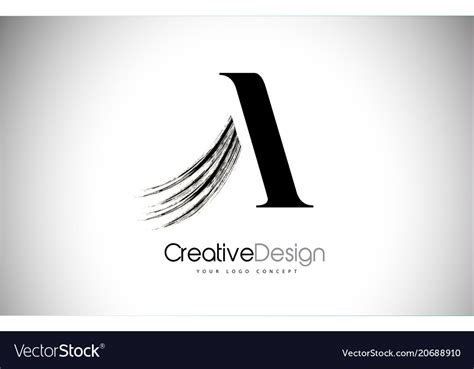 A Brush Stroke Letter Logo Design Black Paint Vector Image