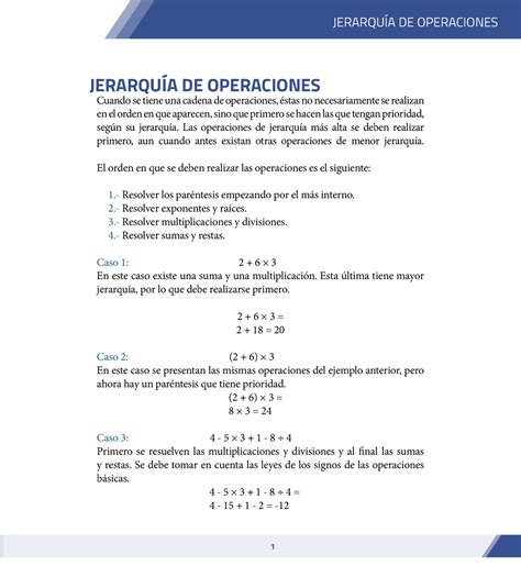 Ejercicios Jerarquía de Operaciones para ingresar a UDG CONTENIDO