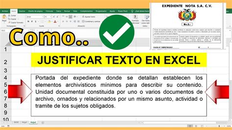 Como Justificar Un Texto En Excel YouTube