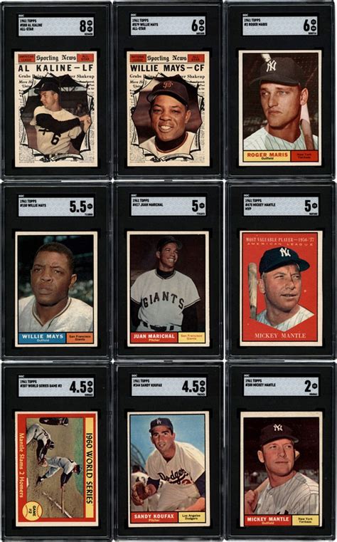 1961 Topps Near Complete Set 586 587 With SGC Graded