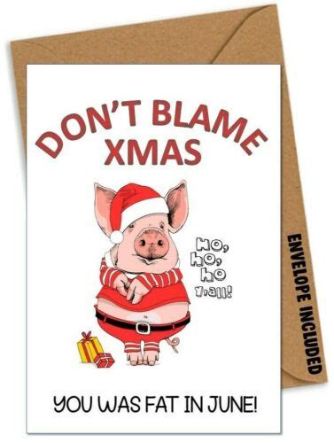 Funny Rude Christmas Card Offensive Xmas Mum Dad Nan Brother Sister