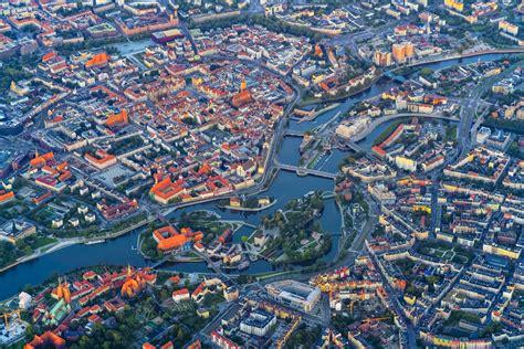 Wrocław o poranku z lotu ptaka POLAND ON AIR