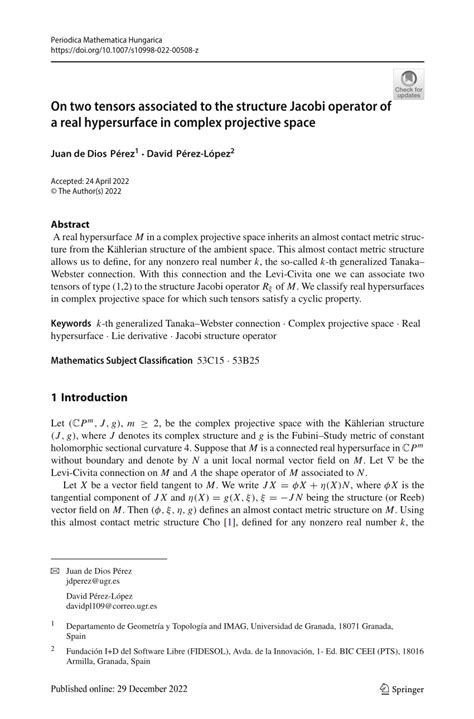 pdf on two tensors associated to the structure jacobi operator of a real hypersurface in