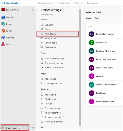 permissions security groups and service accounts reference azure devops microsoft docs