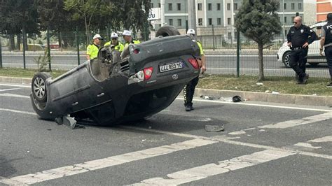 Malatya daki takla atan otomobilin sürücüsü yaralandı Son Dakika