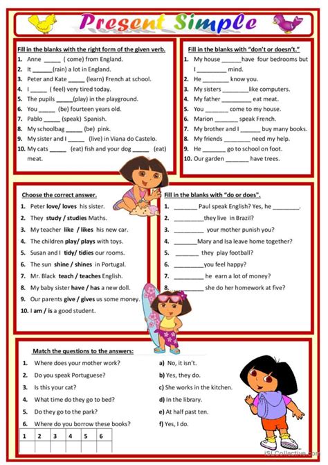 Present Simple Worksheet Islcollective