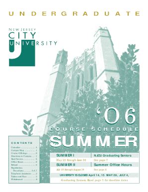 Fillable Online Njcu Njcu Schedule Form Fax Email Print PdfFiller
