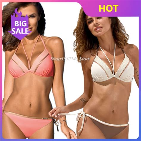 Bikini Push Up con aros para mujer traje de baño Sexy con S XXL y
