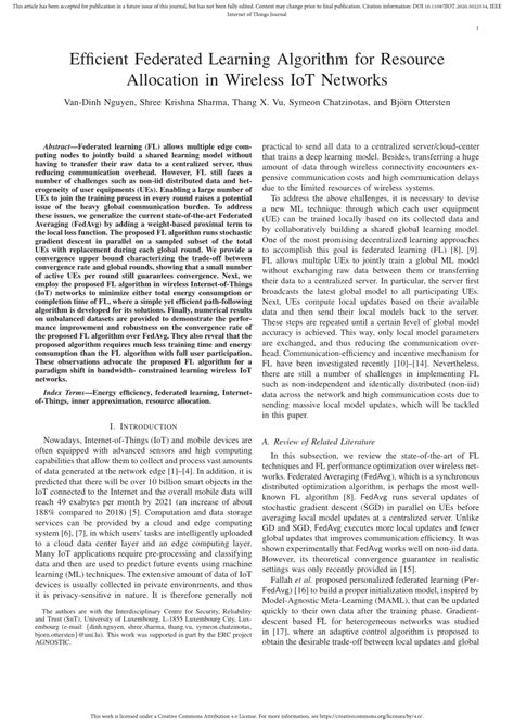 pdf efficient federated learning algorithm for resource allocation in wireless iot networks