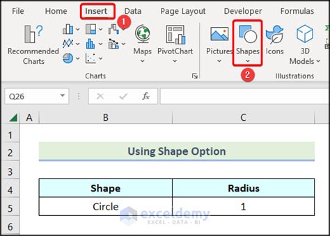 How To Draw A Circle In Excel With A Specific Radius 3 Methods