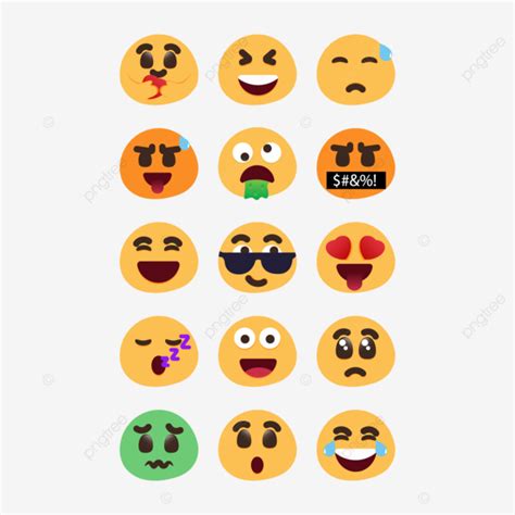 Set Of Emojis Vector Emoticon Pack Whatsapp Emoji Emoji Pack PNG And