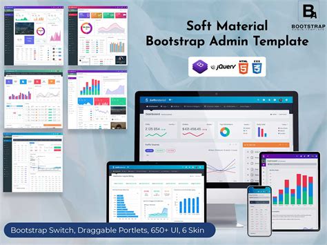 Soft Material Fully Responsive Bootstrap Admin Templates Dashboard UI Kit