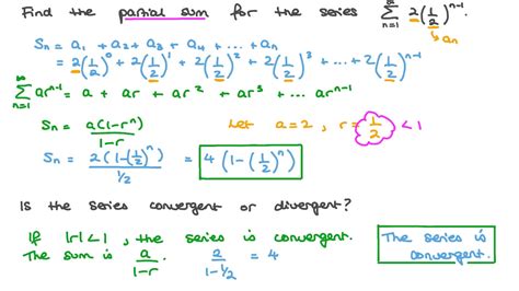 question video finding the partial sum of a series and deciding whether the series is