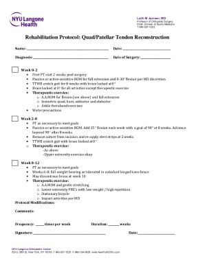 Fillable Online Rehabilitation Protocol Quad Patellar Tendon