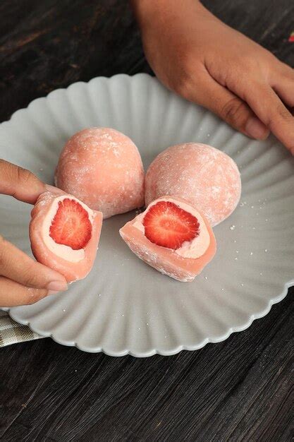 Premium Photo Strawberry Daifuku Or Ichigo Daifuku Mochi Japanese