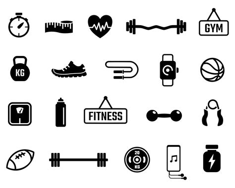 Fitness Clip Art Gym Vector Art Exercise Silhouette Images Png Etsy
