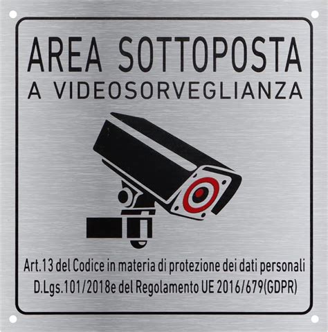 Scettar Cartello Area Videosorvegliata Alluminio 15x15cm Cartello