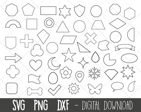 Basic Shapes Svg Bundle Geometric Shapes Png Name Frame Tags Svg