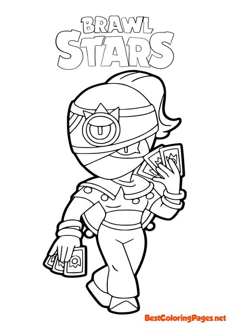 Brawl Stars Tara Coloring Page Free Printable Coloring Pages