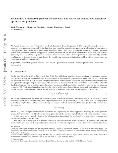 pdf primal dual accelerated gradient descent with line search for convex and nonconvex