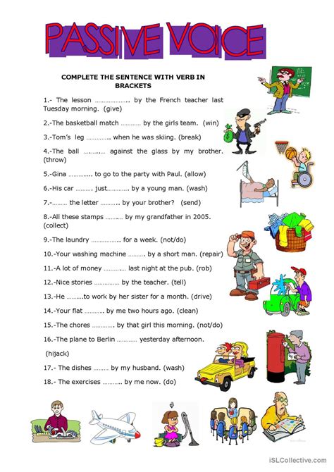 PASSIVE VOICE Español ELE hojas de trabajo pdf doc