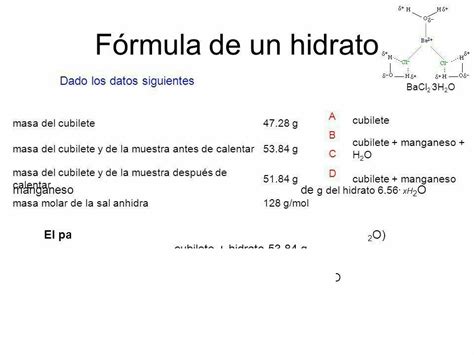 cual es la formula química completa del hidrato Brainly lat